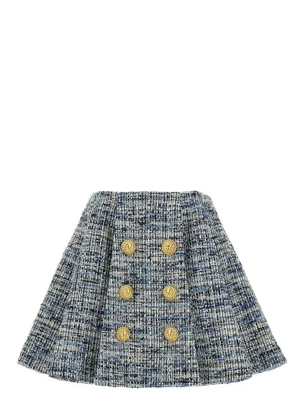 Balmain Tweed Skirt - Blue