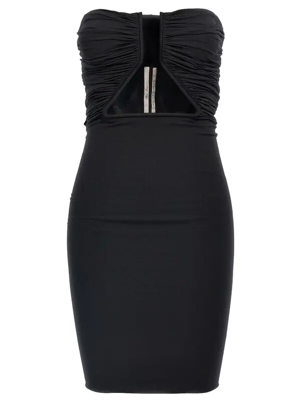 Rick Owens Prong Stretch Jersey Mini Dress - Black