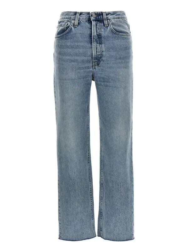 TOTEME Straight Leg Denim Jeans - Light Blue