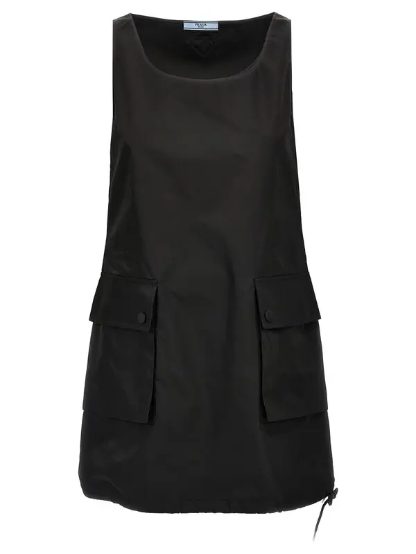 Prada Re-nylon Mini Dress - Black