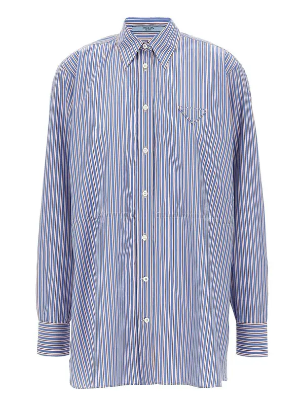 Prada Striped Cotton Poplin Shirt - Multi