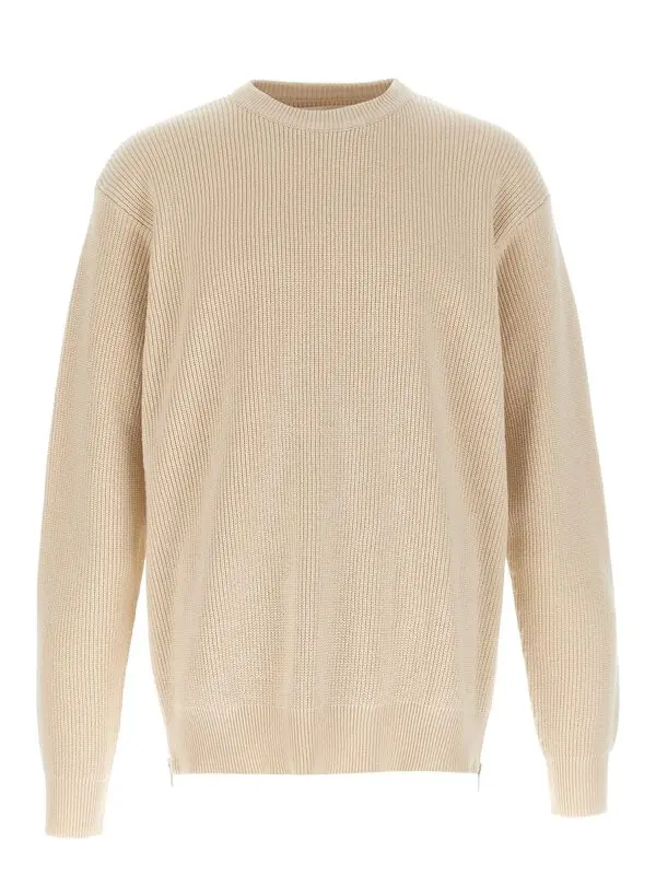 JIL SANDER Cotton Zip Sweater - Beige