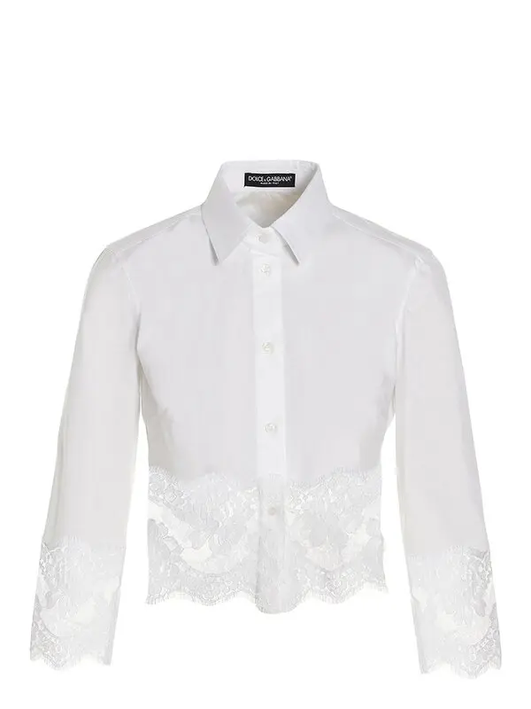 Dolce & Gabbana Lace Details Shirt - White