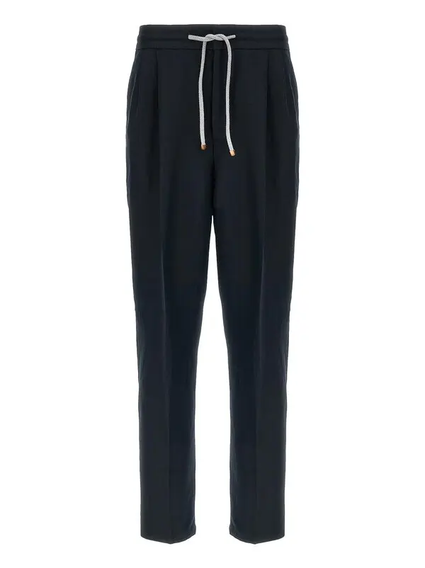 Brunello Cucinelli Linen Blend Trousers - Blue