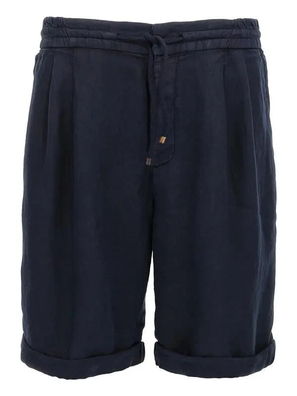 Brunello Cucinelli Linen Bermuda Shorts - Blue