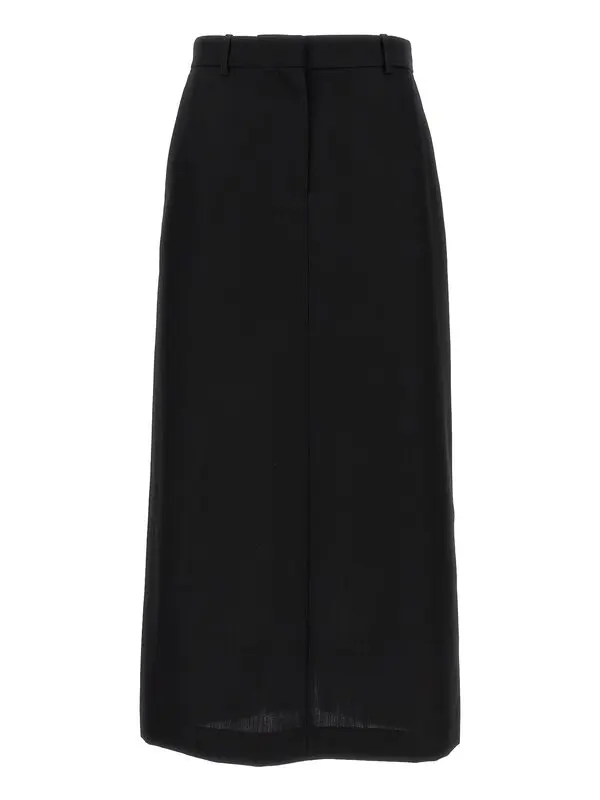 TOTEME Wool Blend Longuette Skirt - Black