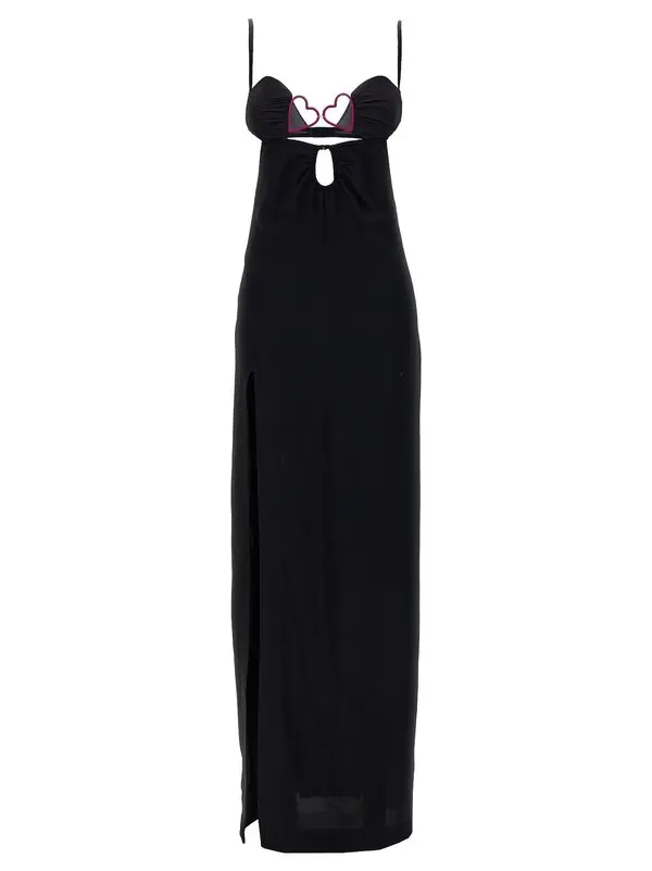 NENSI DOJAKA Heart Bra Long Dress - Black