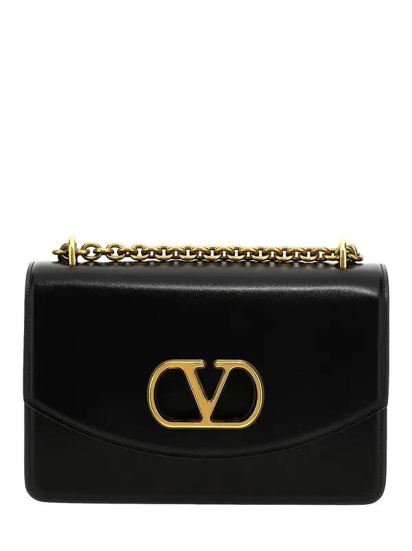 Valentino Garavani Vain Leather Shoulder Bag - Black