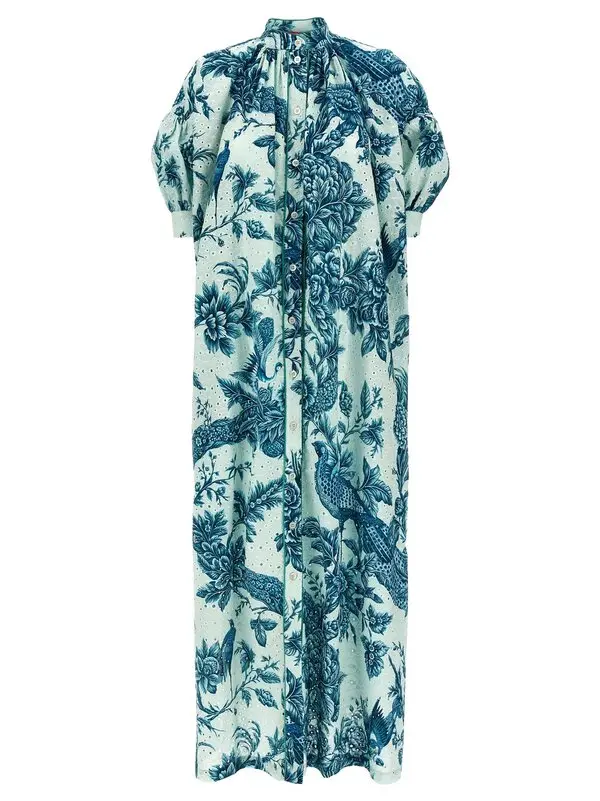 F.R.S FOR RESTLESS SLEEPERS Mede Floral Print Sangallo Lace Shirt Dress - Multi