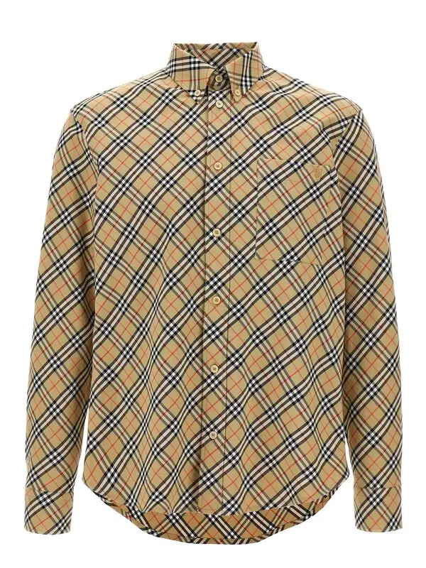 Burberry Check Shirt - Beige