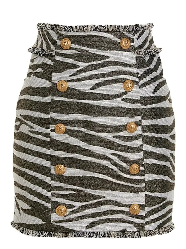 Balmain Lurex Zebra Skirt - Multi