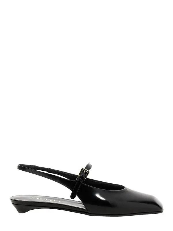 Prada Logo Slingback Pumps - Black