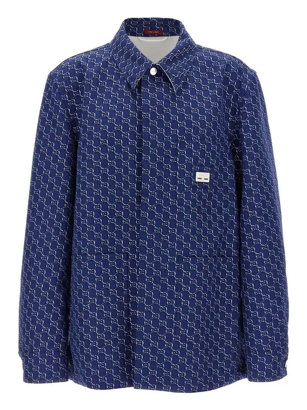 Gucci Gg Shadow' Jacket - Blue