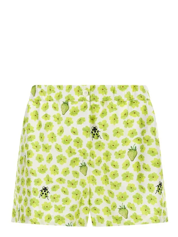 Versace Strawberry Garden Silk Twill Shorts - Multi