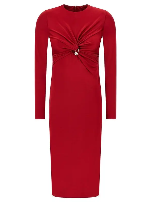 Versace Safety Pin Midi Dress - Red