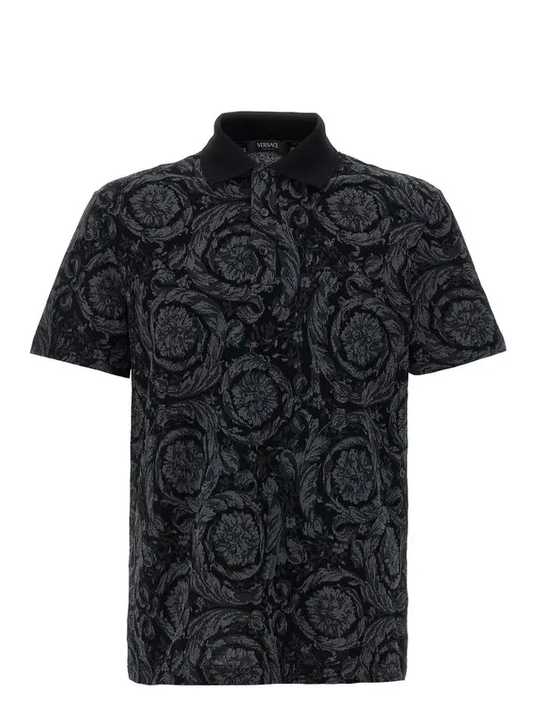 Versace Baroque Polo Shirt - Gray