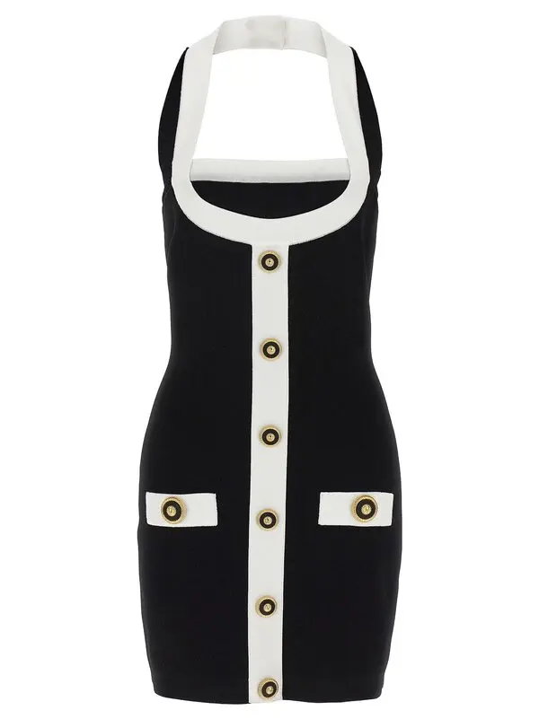 Balmain Filo Leone Catena Dress - White/black