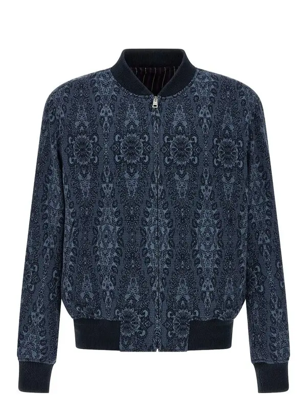 Etro Jacquard Bomber Jacket - Blue