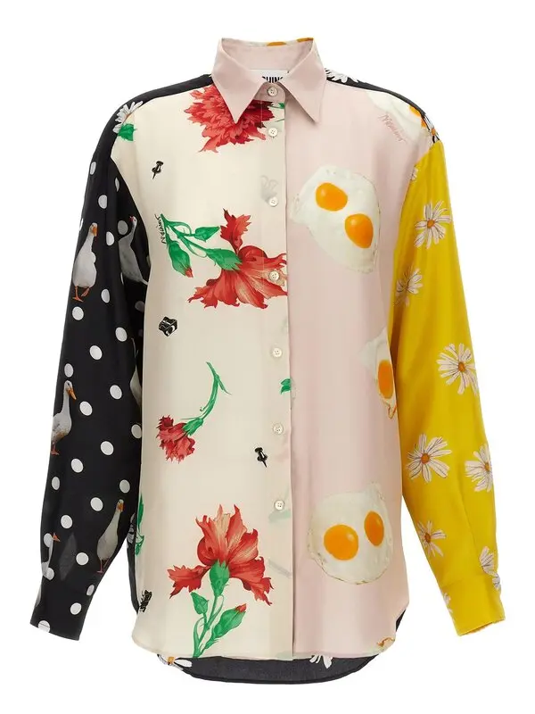 Moschino Patchwork Print Silk Shirt - Multi