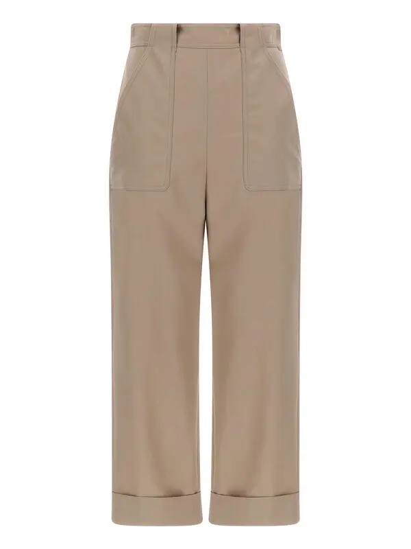 Max Mara Palio Cotton Gabardine Trousers - Beige