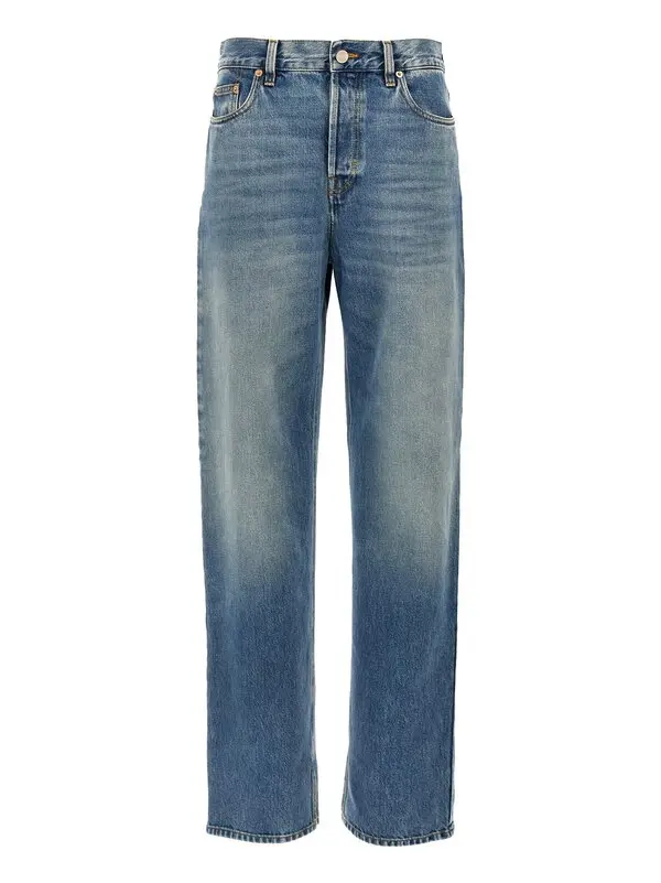 Gucci Cotton Denim Boyfriend Jeans - Blue