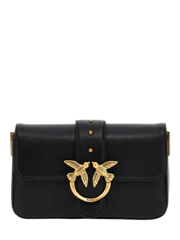 Pinko Mini Love Slouchy' Shoulder Bag - Black
