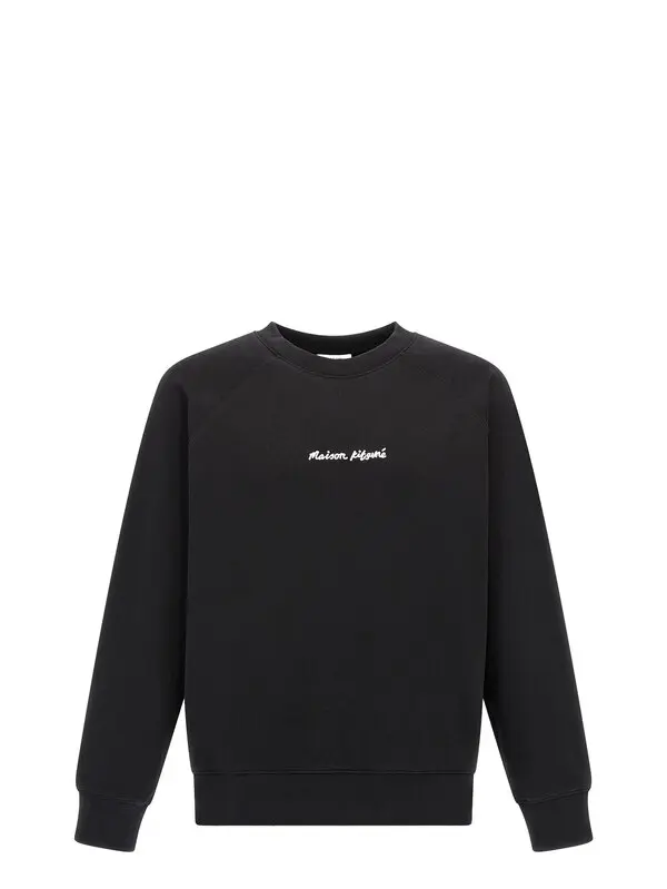 Maison Kitsuné Logo Embroidery Sweatshirt - Black