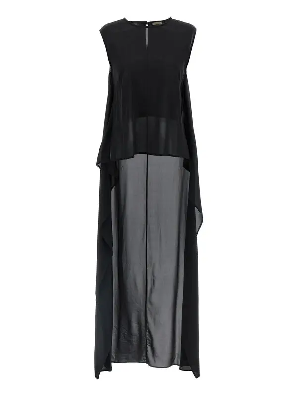 DI.LA3 PARI' Trawl Silk Top - Black