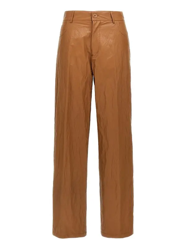 NUDE Leather-effect Trousers - Brown