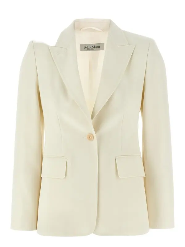Max Mara Palchi Wool Blazer - White