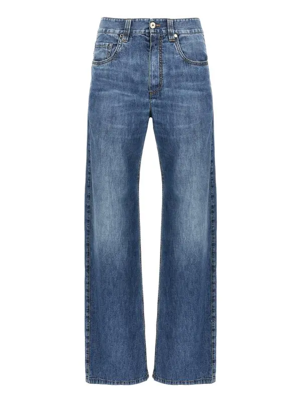 Brunello Cucinelli Straight Leg Denim Jeans - Blue