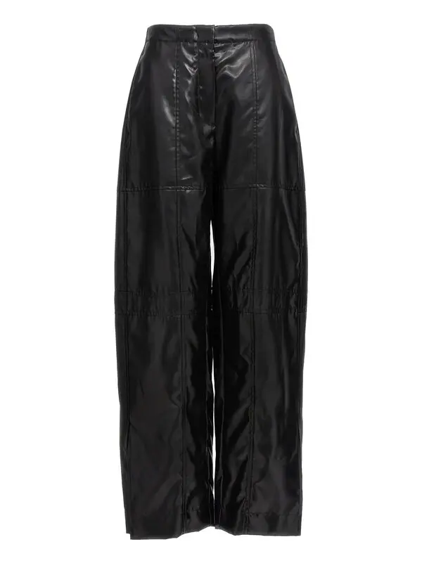 JIL SANDER Coated Cupro Trousers - Black