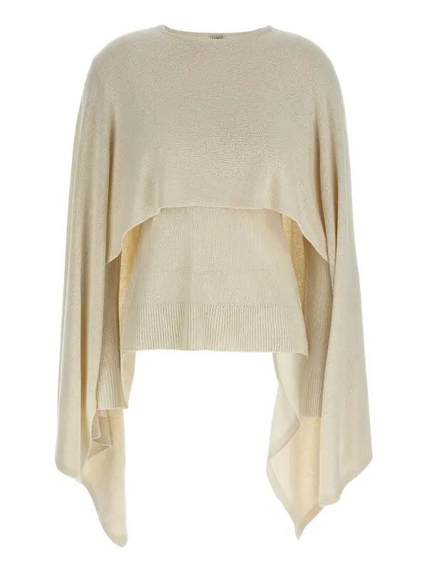 TOTEME Silk Cape Sweater - Beige