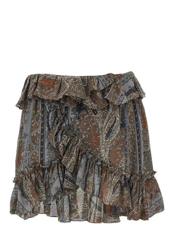 Saint Laurent All Over Print Skirt - Multi