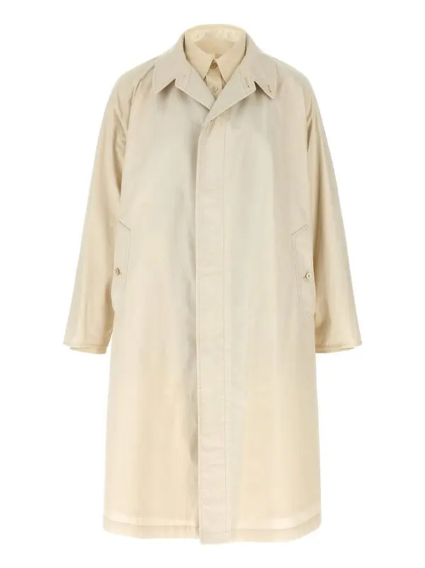 MAISON MARGIELA Layered Cotton Trench Coat - Beige
