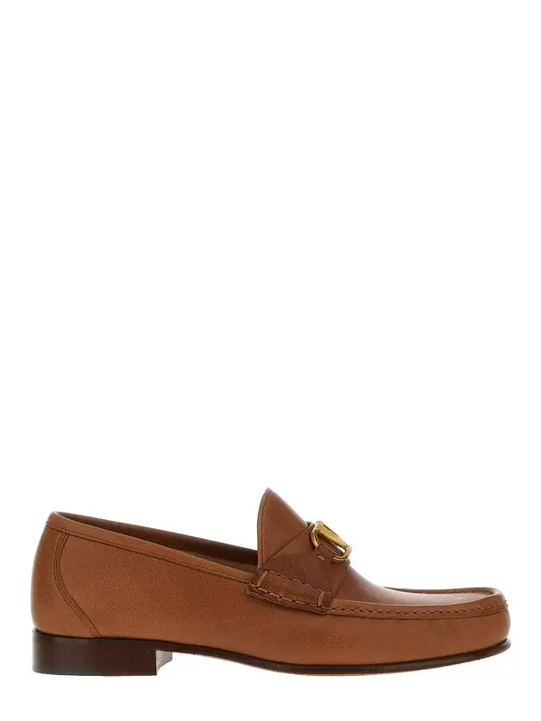 Valentino Garavani Vlogo Signature Leather Loafers - Brown