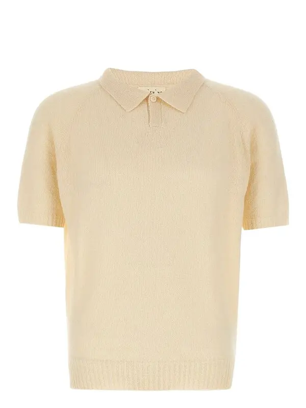 MA'RY'YA Bouclé Polo Shirt - White