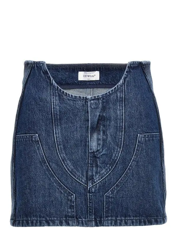 Off-White Motorcycle Denim Miniskirt - Blue