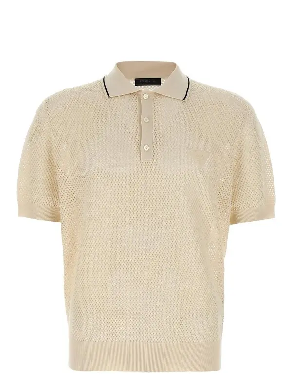 Prada Openwork Polo Shirt - White