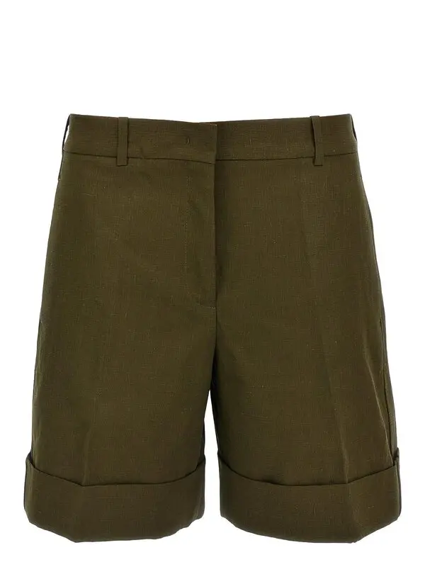 JIL SANDER Linen Bermuda Shorts - Green