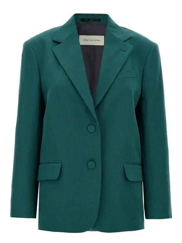 Dries Van Noten Birdy' Wool Blend Single-breasted Blazer - Green