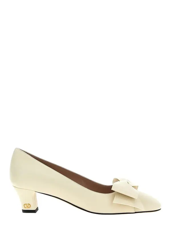 Valentino Garavani Bowow Leather Pumps - White