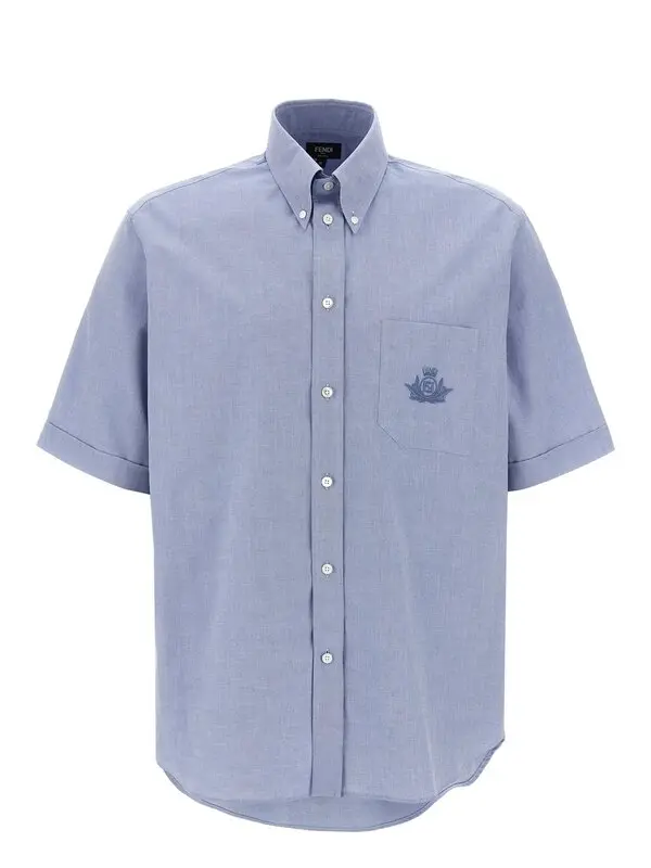 Fendi Crest' Shirt - Light Blue