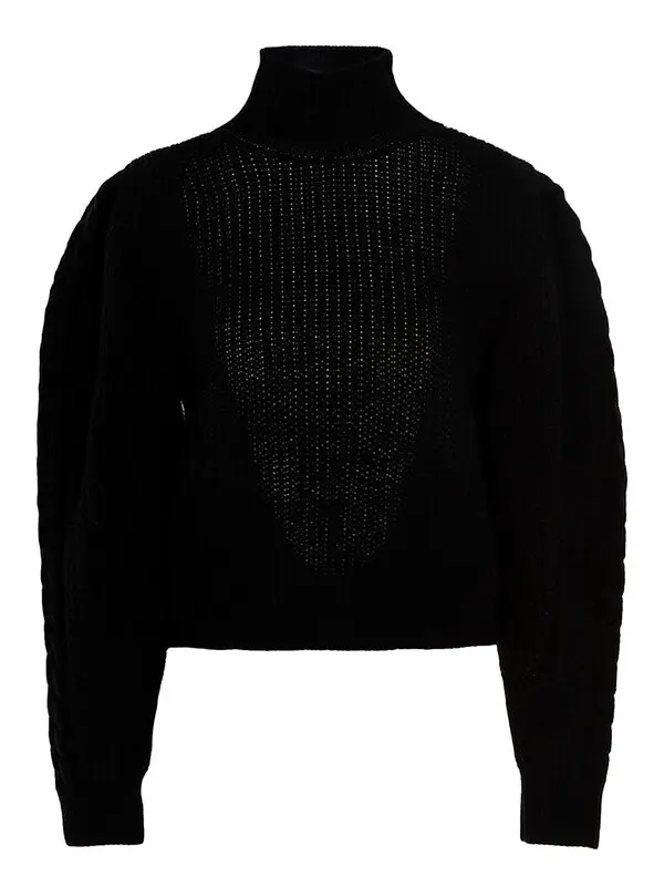 MIXIK Monique Wool Turtleneck Sweater - Black
