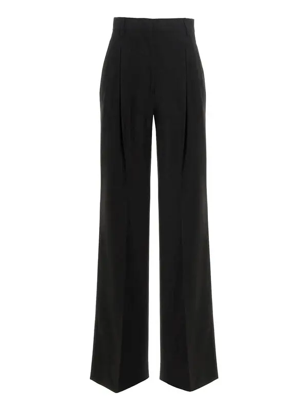 Burberry Madge Wool Wide Leg Pants - Black