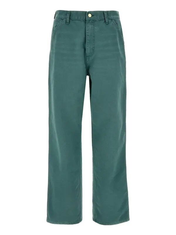 Carhartt Work In Progress Single Knee Cotton Canvas Trousers - Green