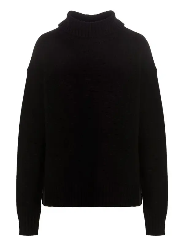 JIL SANDER Cashmere Blend Sweater - Black