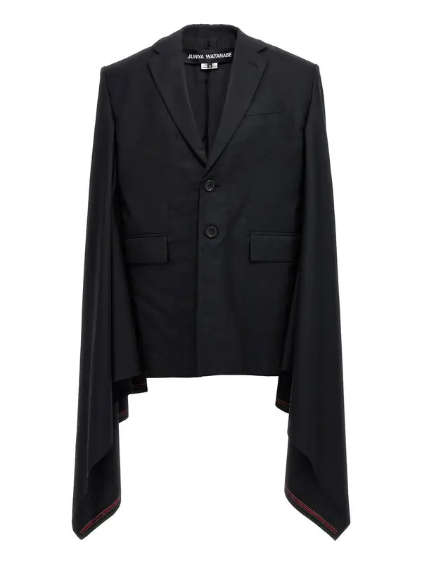 Junya Watanabe Seymo Wool Cape - Black