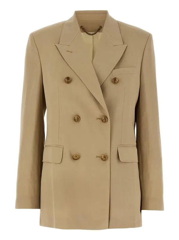 GOLDEN GOOSE Heraldic Buttons Blazer - Beige