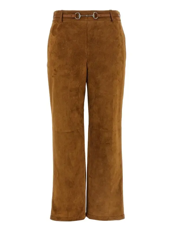 Gucci Suede Trousers - Brown